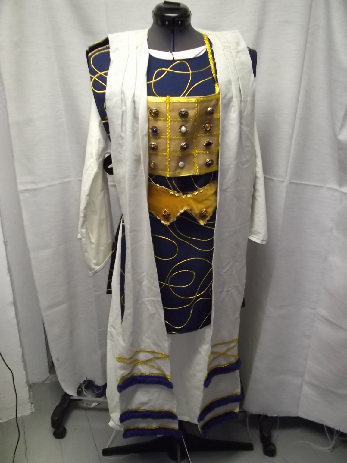 Blue, white, and gold Bible Tunic-BTNC 8140-Chest 48 – Costume Cottage